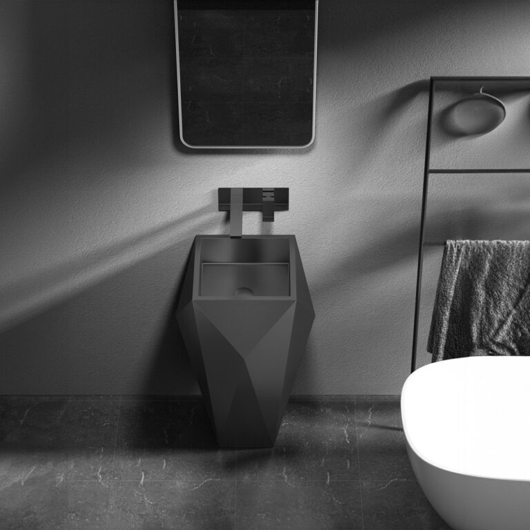 Prisma Mat Siyah Paslanmaz Çelik Monoblok Lavabo - Graffe Bagno